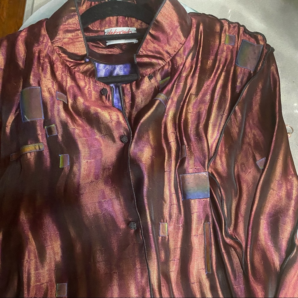 Deborah Cross Shirt, Deep Wine Red - Gem